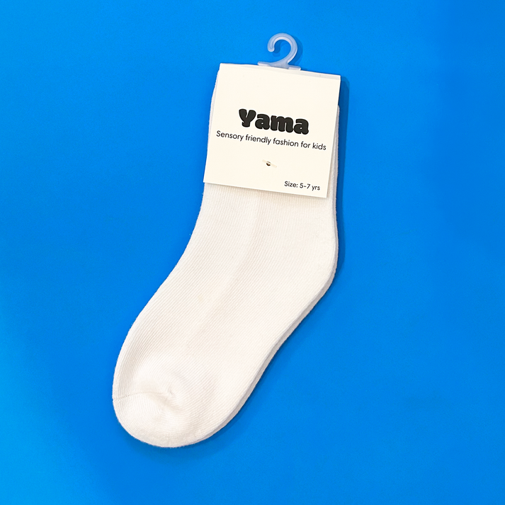 Sensory Sock - White – Yama Clothing